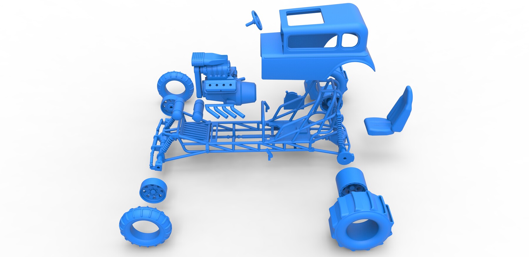 ArtStation - 3D printable Diecast Mud dragster Hot Rod Scale 1 to 25 ...