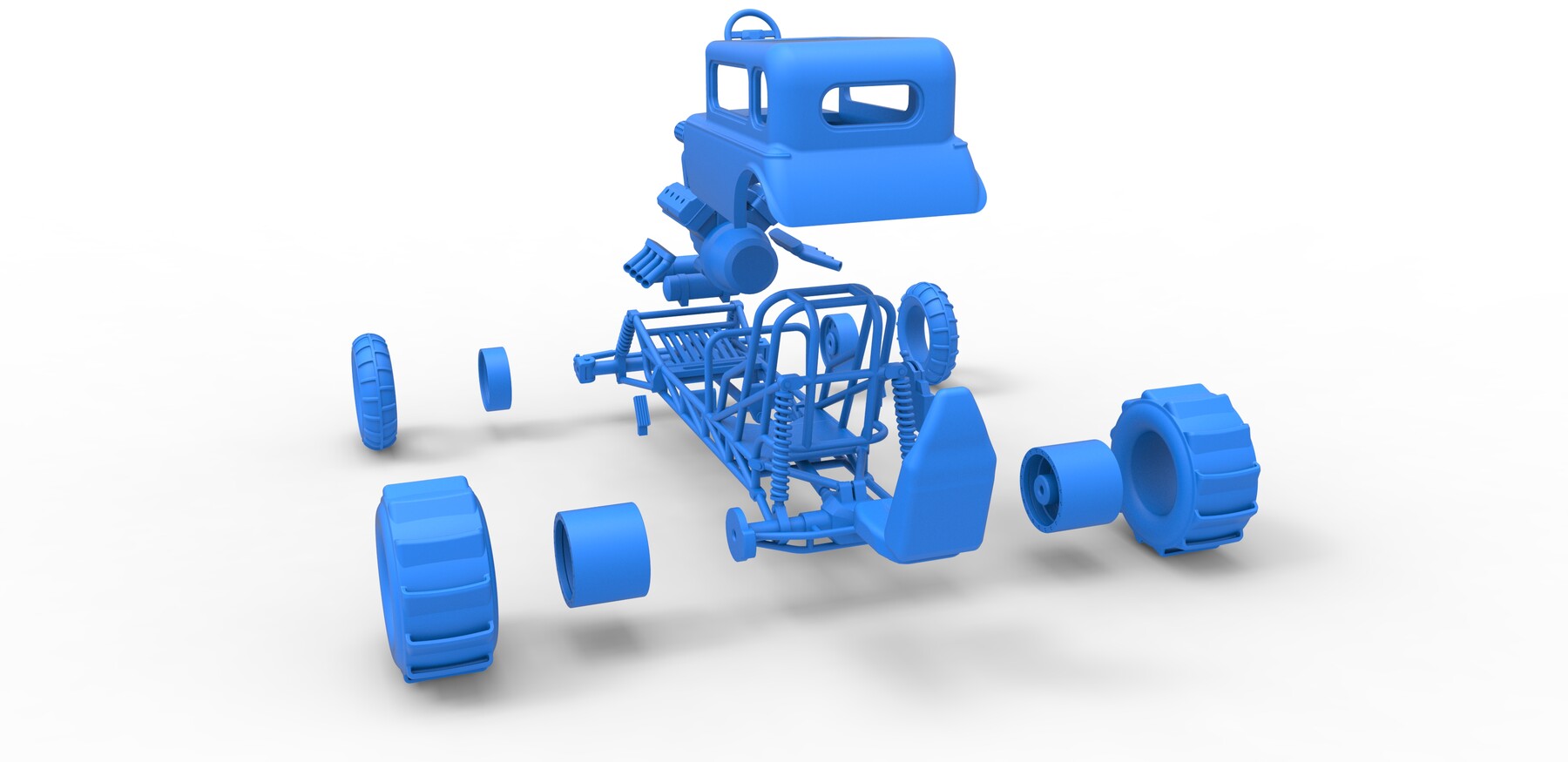 ArtStation - 3D printable Diecast Mud dragster Hot Rod Scale 1 to 25 ...