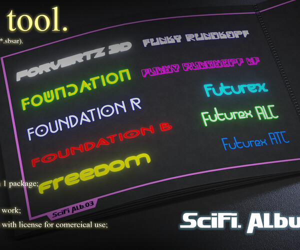 ArtStation - Text tool for Substance painter. Collection: Sci-Fi. Album ...