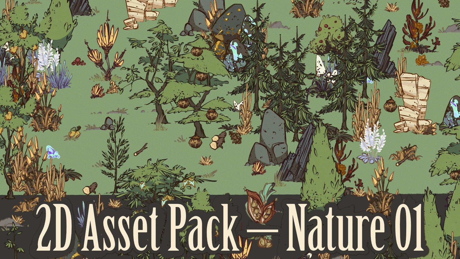 ArtStation - 2D Asset Pack – Nature 01 | Game Assets