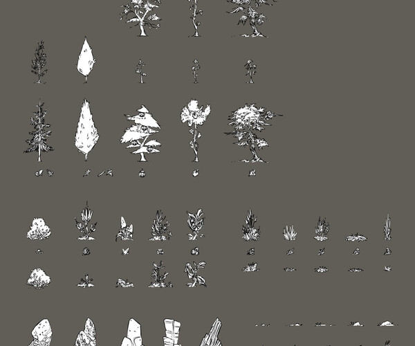 ArtStation - 2D Asset Pack – Nature 01 | Game Assets