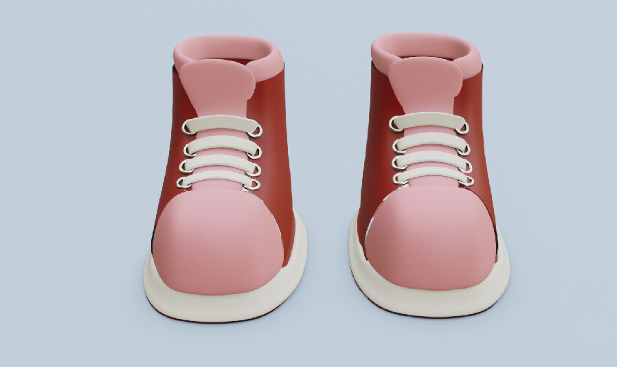 ArtStation - 3d Cartoon/Anime style pink & red gym shoes | Game Assets