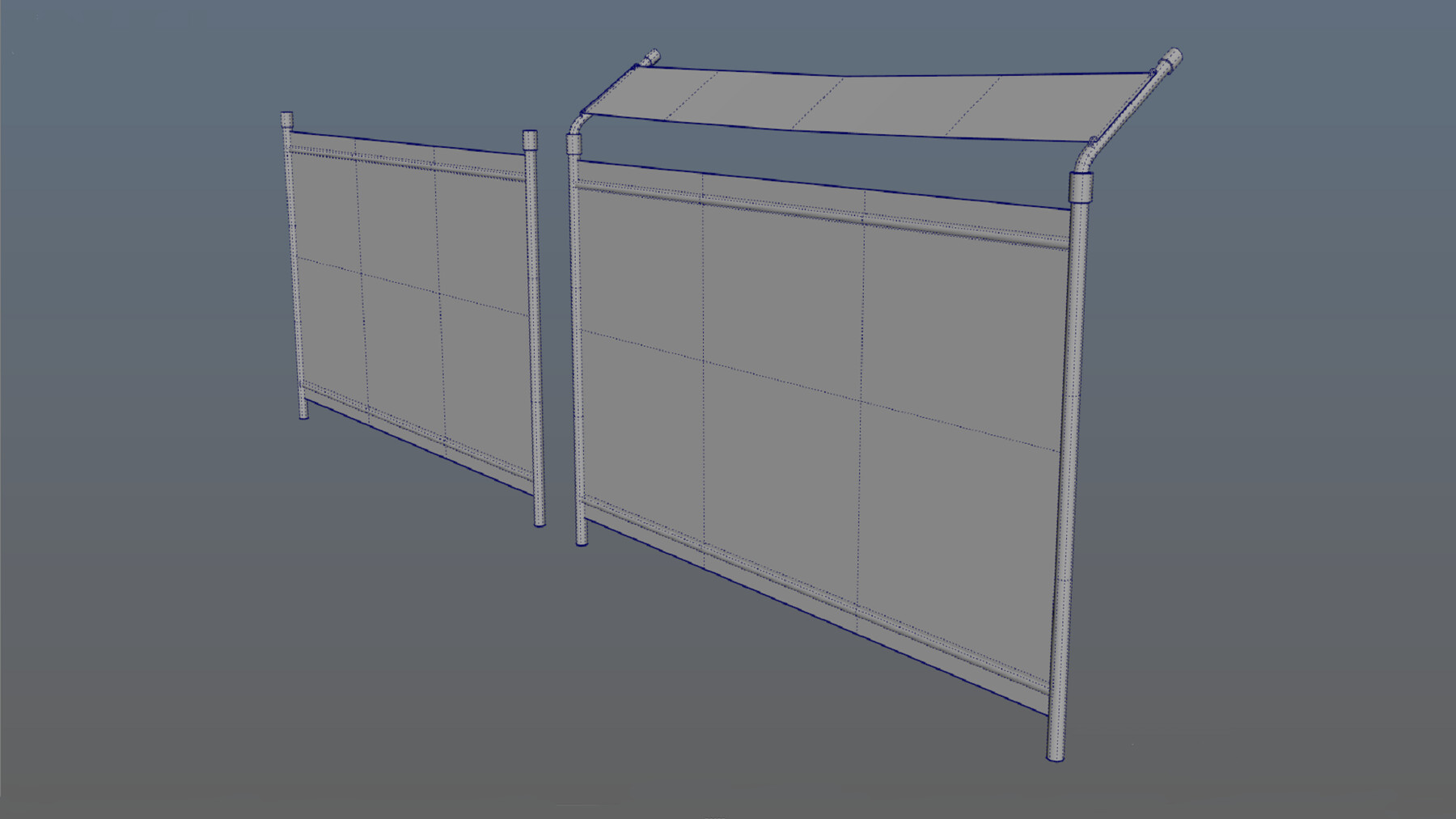 ArtStation - Netting Mesh Fence Kit Low Poly Low-poly 3D model | Resources