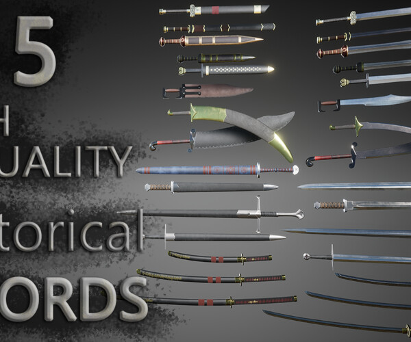 ArtStation - 15 HIGH QUALITY Historical SWORDS | Game Assets