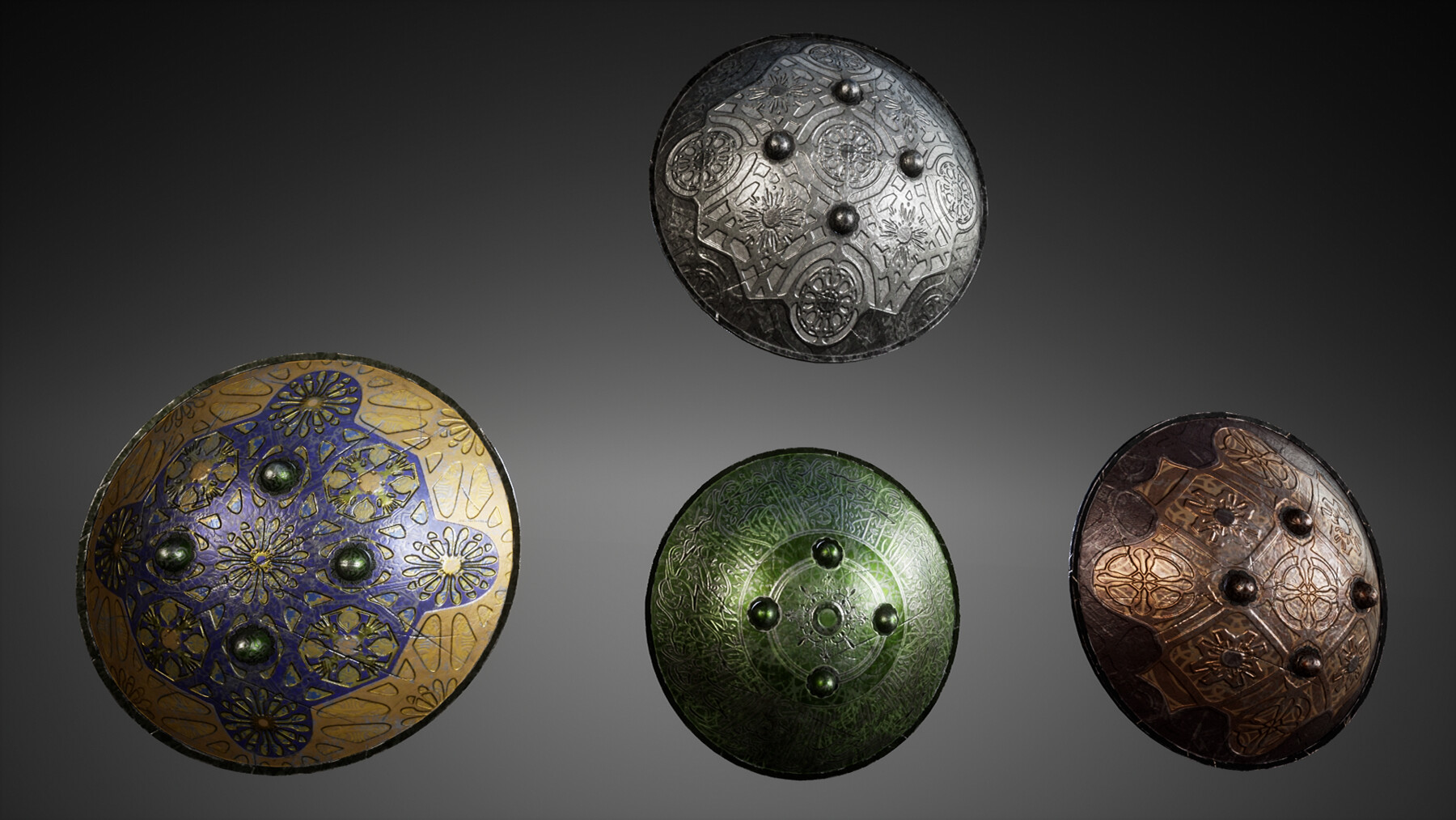 ArtStation - 35 HIGH QUALITY Historical SHIELDS | Game Assets