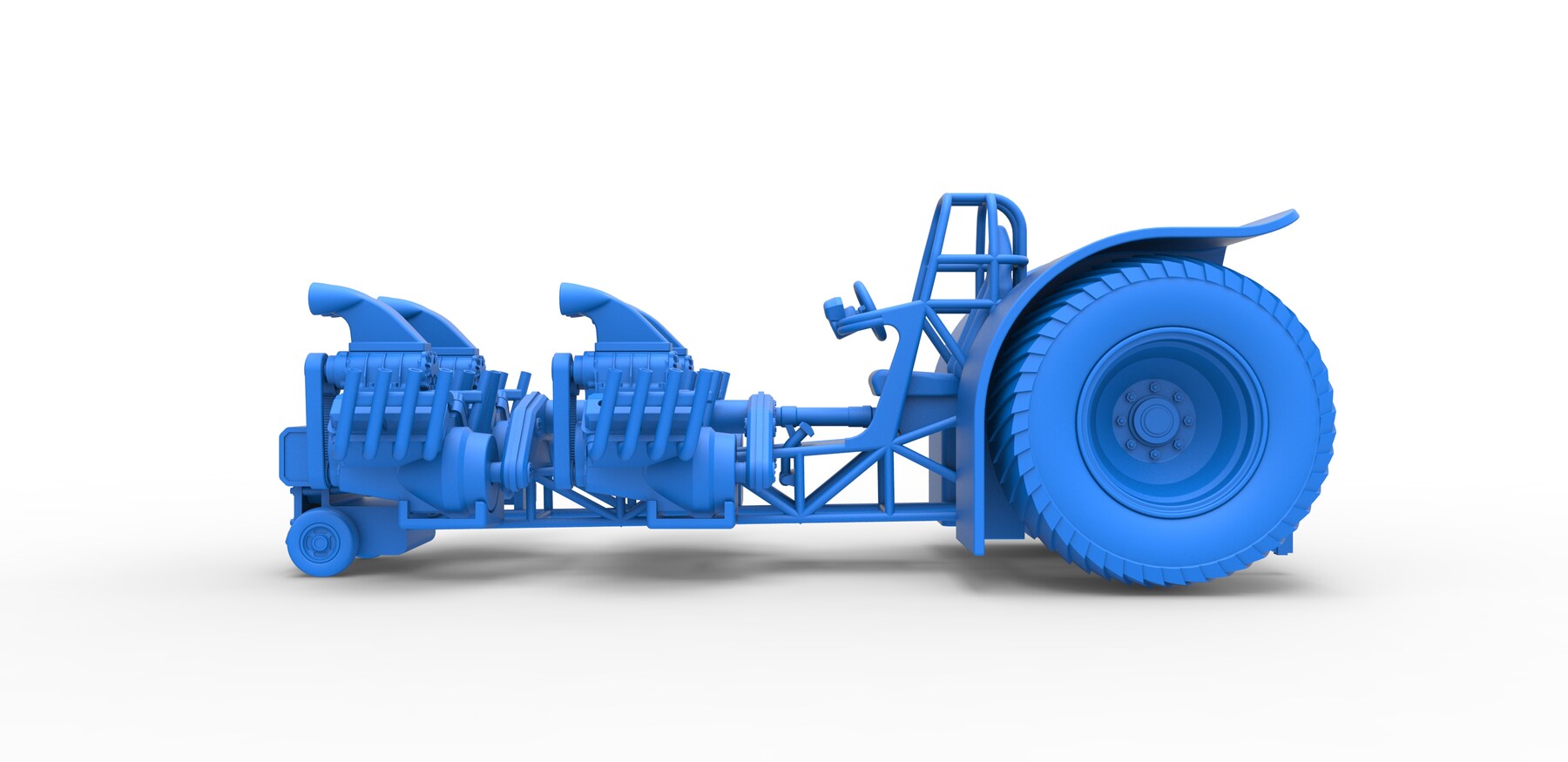 ArtStation - 3D printable Diecast Pulling tractor with longitudinal V8 ...