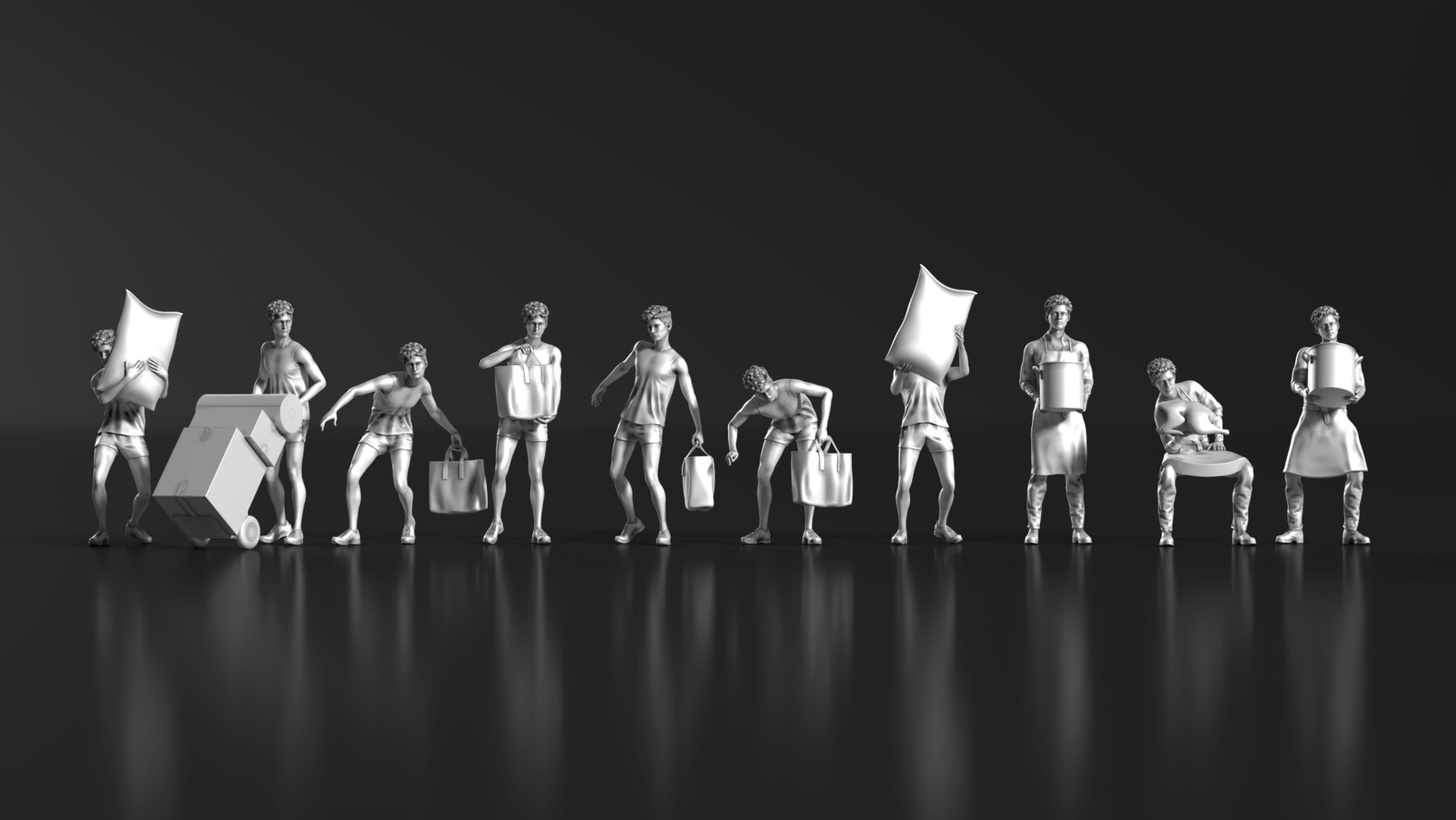 ArtStation - HD People 07 Carrying | Resources