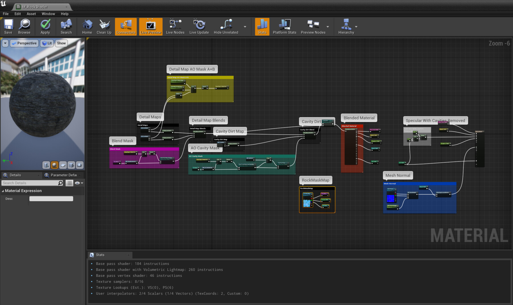 Artstation Creating A Cliffrock Shader In Unreal Engine With Tileable Textures Tutorials 0472