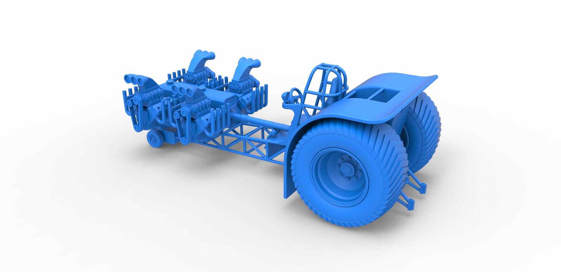 ArtStation - 3D printable Diecast Pulling tractor with transverse V8 ...