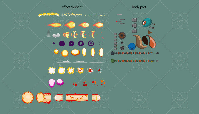 ArtStation - Squid Robot Character sprite sheet | Game Assets