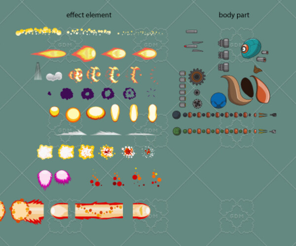 ArtStation - Squid Robot Character sprite sheet | Game Assets