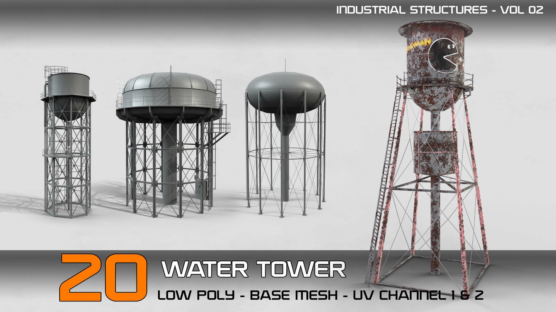 ArtStation - Industrial Structures- vol 2 – 20 Water Tower Structure ...