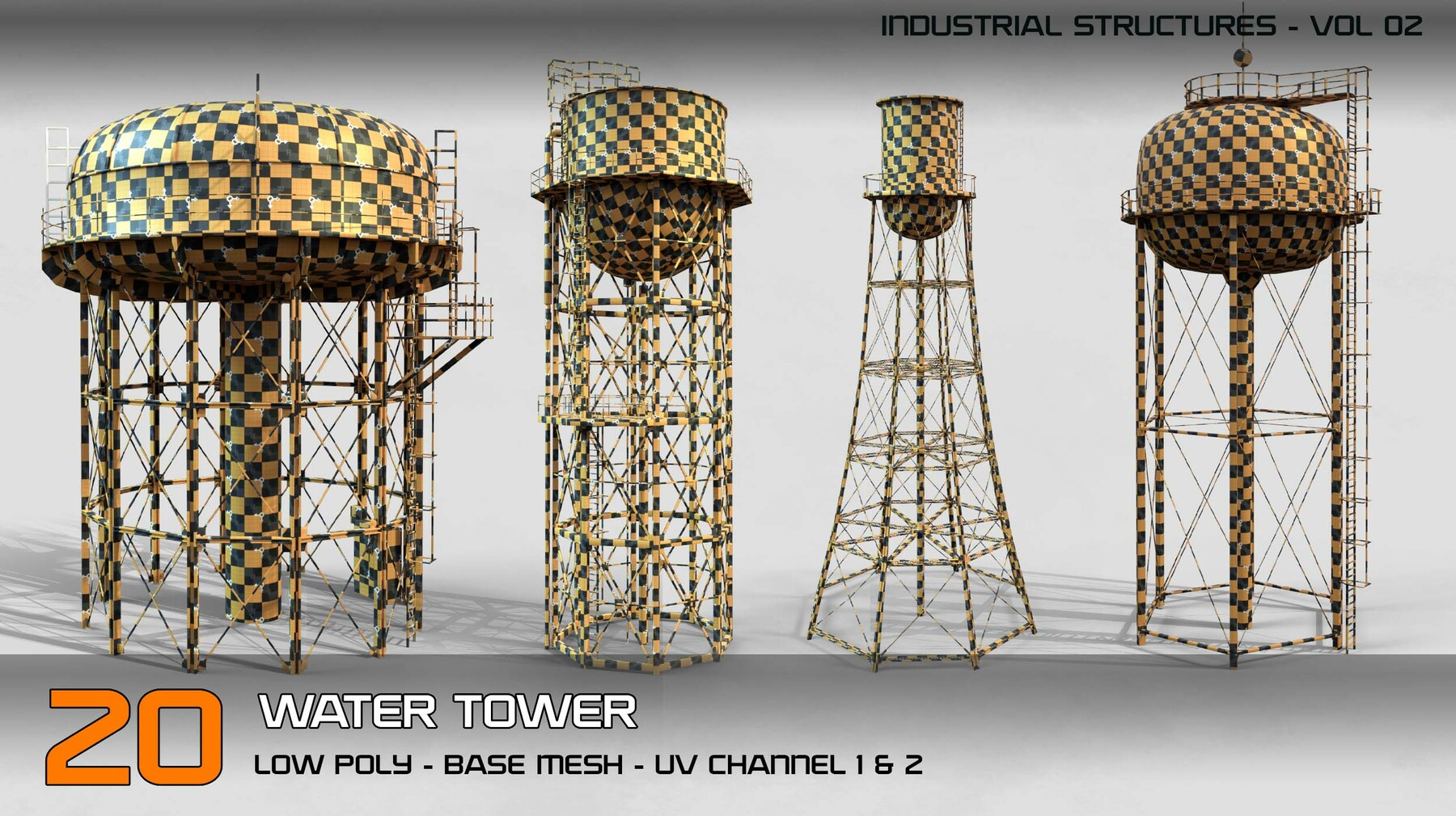 ArtStation - Industrial Structures- vol 2 – 20 Water Tower Structure ...
