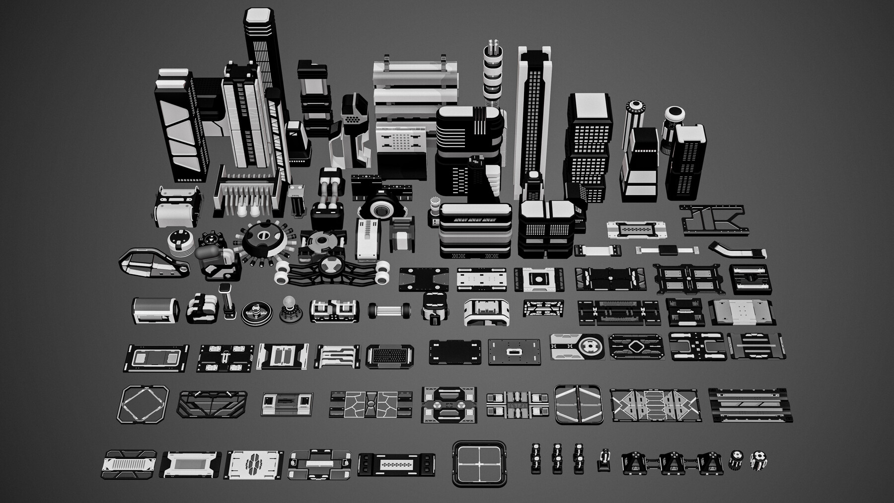 ArtStation - Dpack Bundle | Sci Fi Kitbash | 95 Objects | Resources