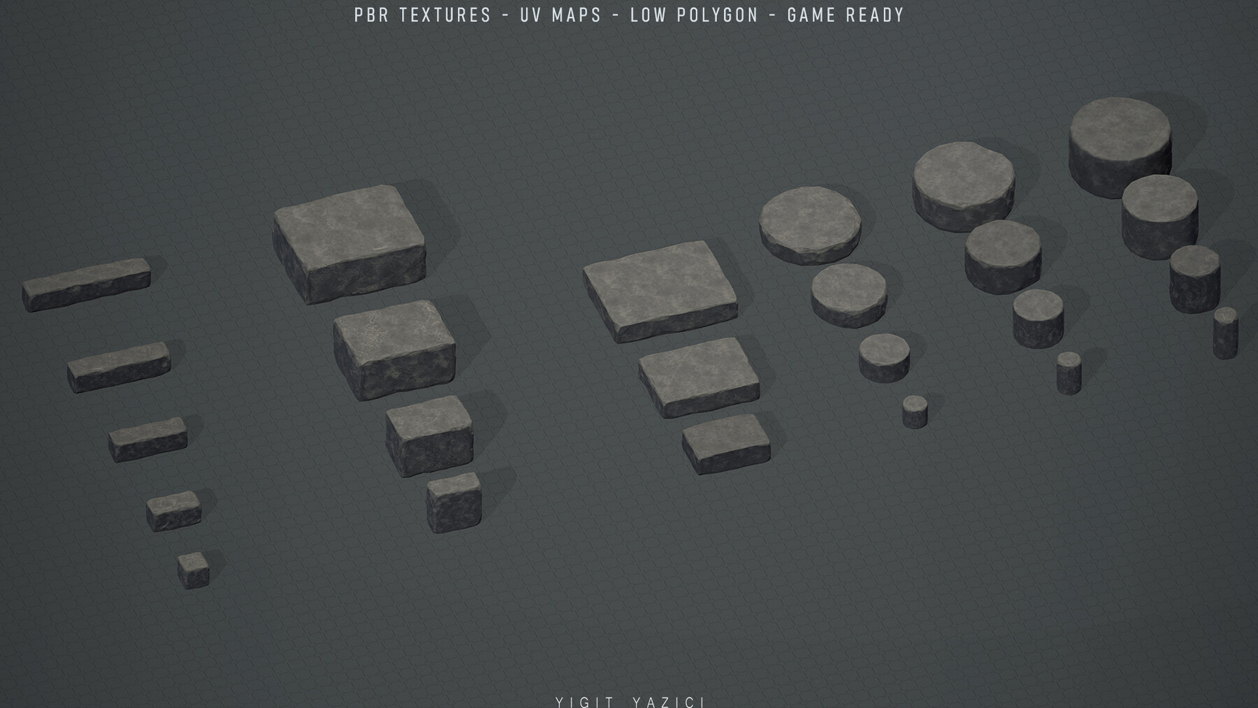 ArtStation - Stone Block Collection-Low Poly-3D Game Ready-PBR Free low ...