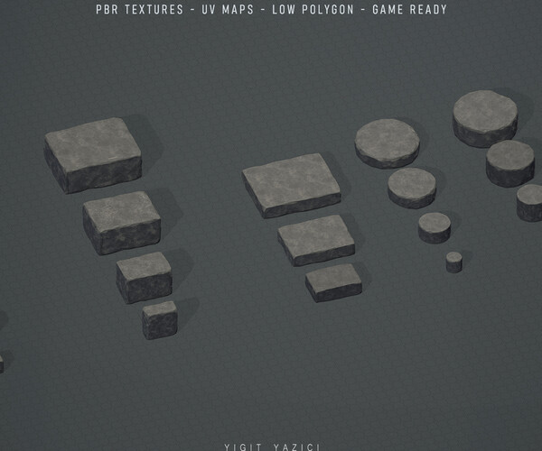 ArtStation - Stone Block Collection-Low Poly-3D Game Ready-PBR Free low ...