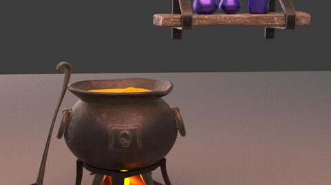 ArtStation - PBR Witch Cauldron Medieval Craft Art Magic Potion Scene ...
