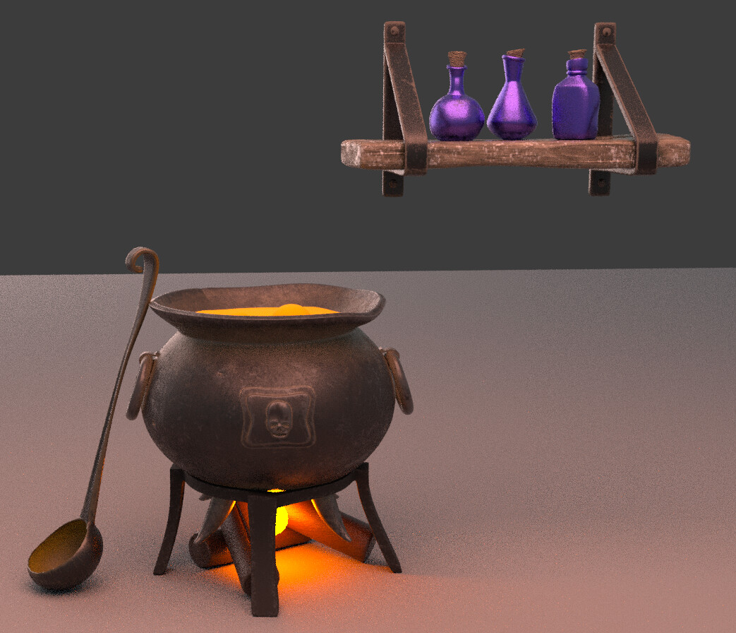 ArtStation - PBR Witch Cauldron Medieval Craft Art Magic Potion Scene ...