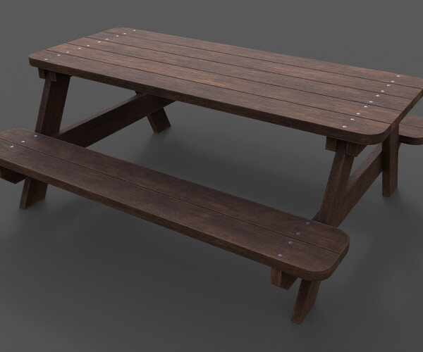 ArtStation - PBR Picnic Table Park Bench | Game Assets