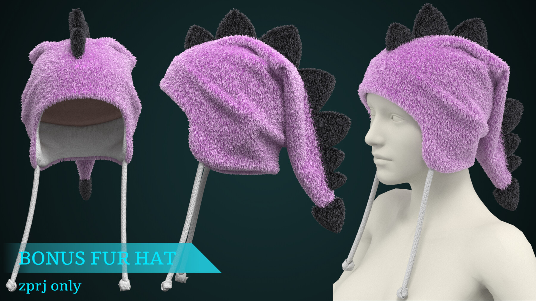 ArtStation - 5 Funny hats pack + 1 BONUS fur hat / Marvelous Designer ...