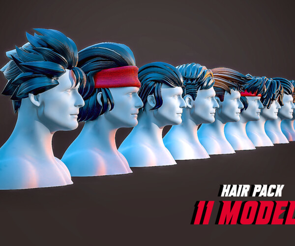 ArtStation - Male hair pack | Game Assets