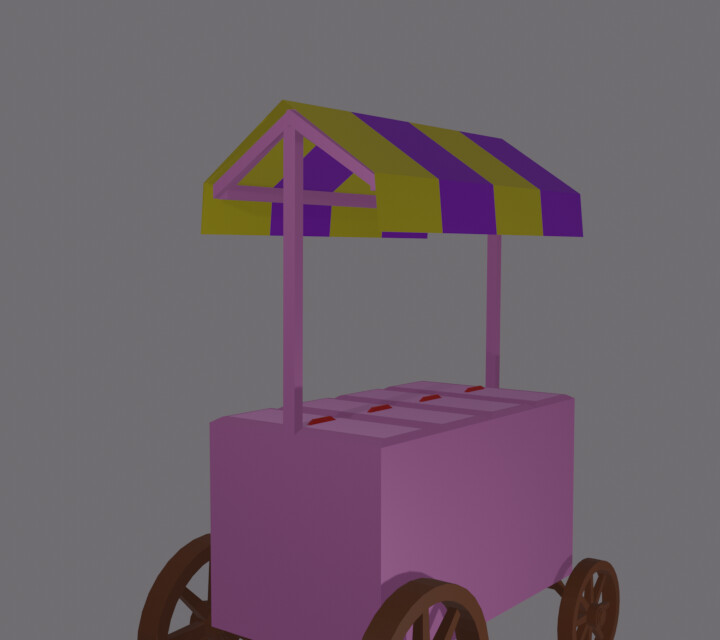 ArtStation - 3D Ice Cream Cart | Game Assets
