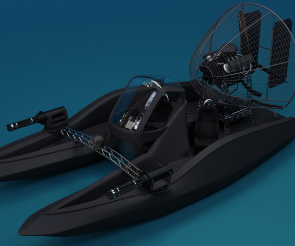 ArtStation - Futuristic Military Airboat | Resources