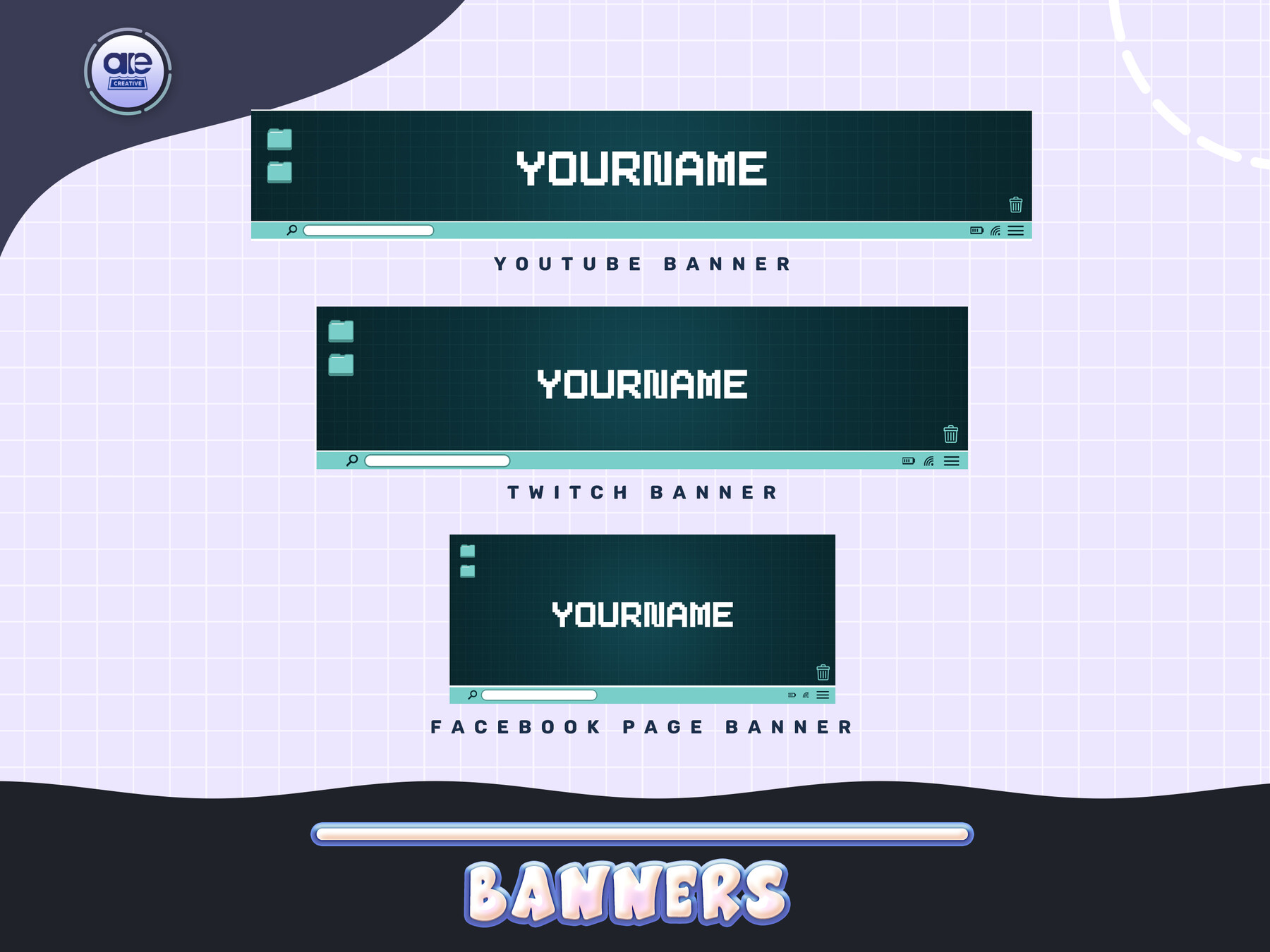 ArtStation - Stream Overlay Package Animated Cute Green, twitch overlay ...