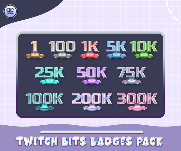 ArtStation - twitch bit badge numbered, twitch bits emote, twitch bit ...