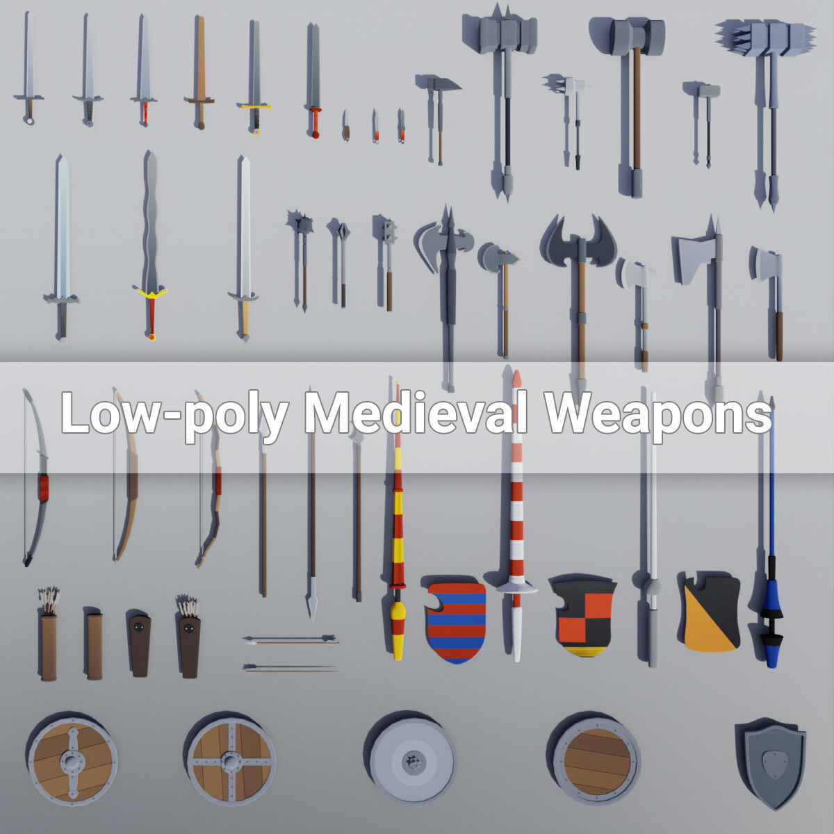 ArtStation - Low-poly Medieval Weapons | Game Assets