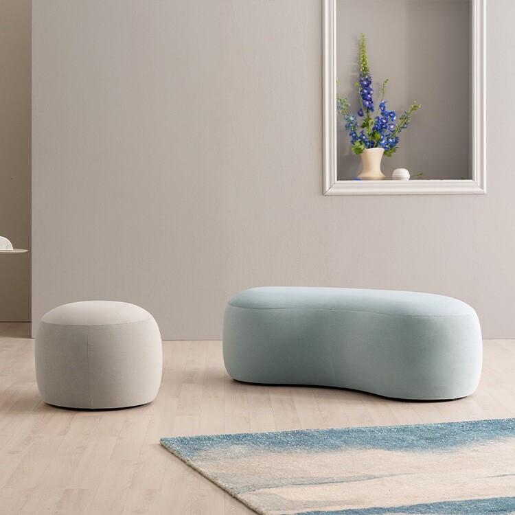 ArtStation - Bole Mini two-person ribbed fabric stool | Resources