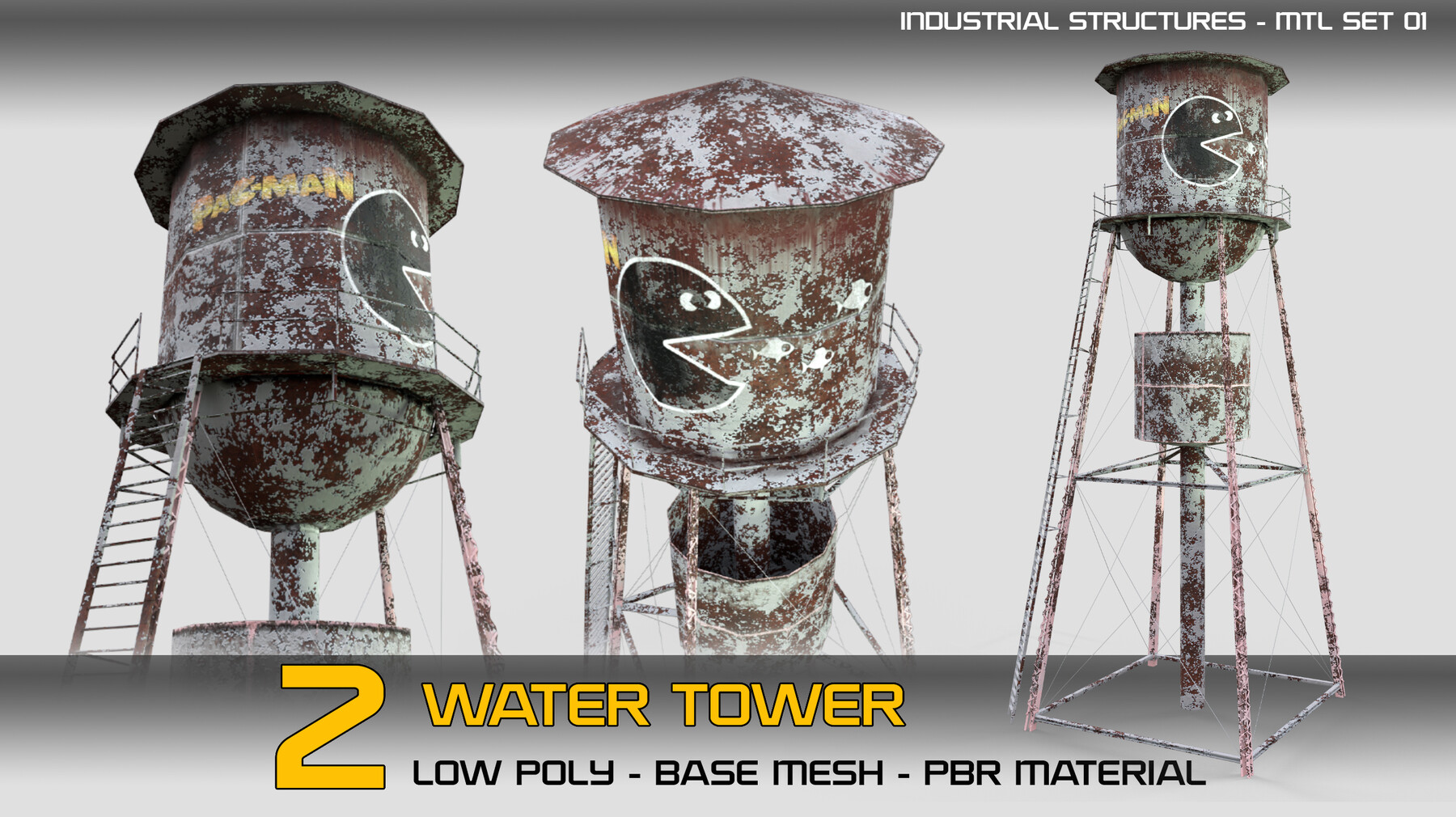 ArtStation - 2 Water Towers with PBR material | Game Assets