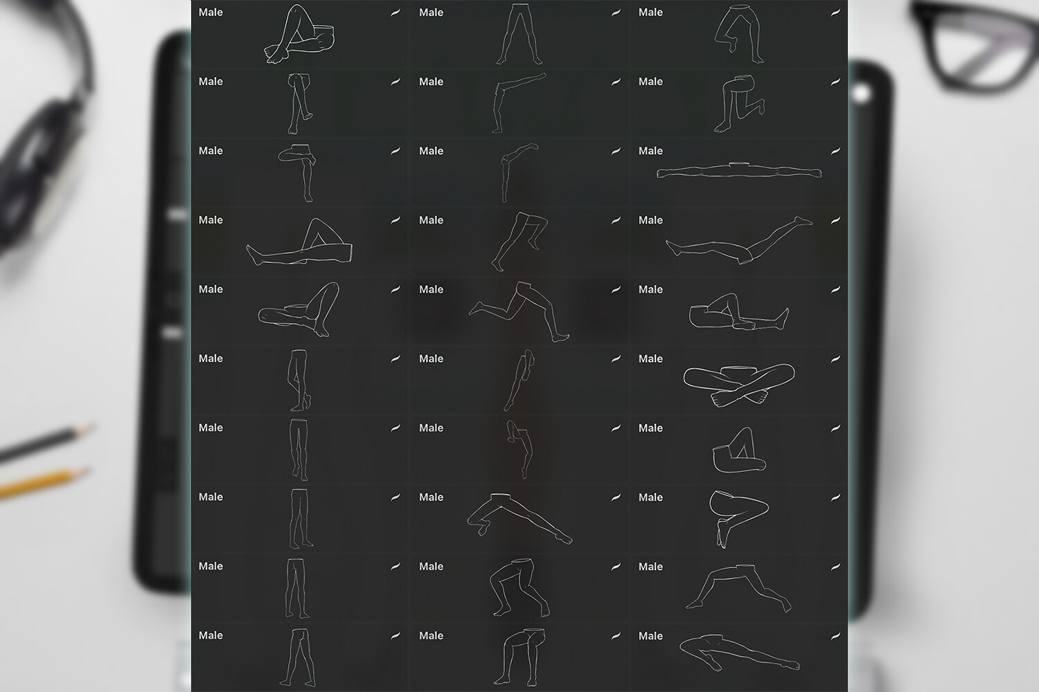 ArtStation - 60+ Male and Female Legs Stamps for Procreate | Brushes