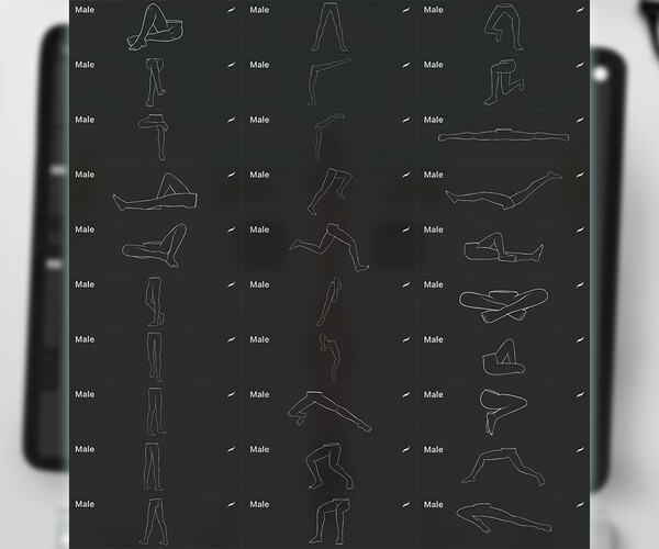 ArtStation - 60+ Male and Female Legs Stamps for Procreate | Brushes