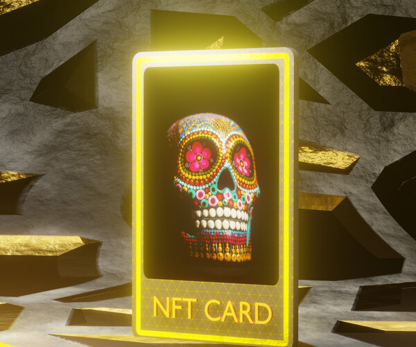 ArtStation - Trading 3D NFT Card EEVEE Rendering Blender Template Card ...