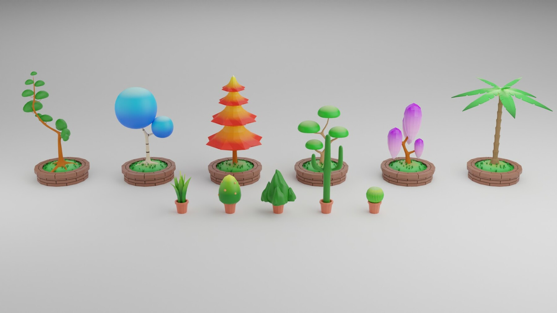 ArtStation - Low Poly Trees and Plants 1.1 | Game Assets