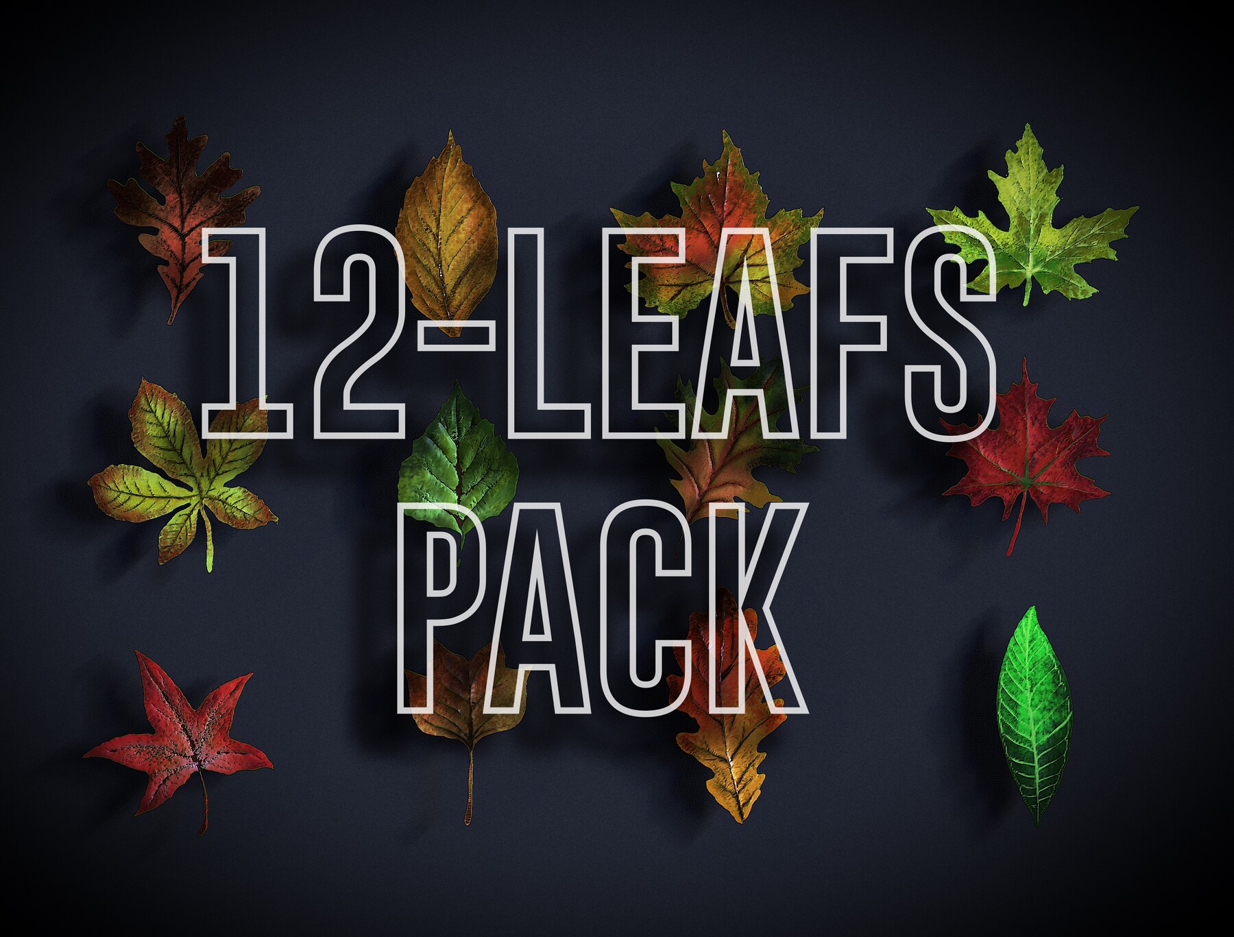 ArtStation - 12 - Leafs - Pack. [GLB - OBJ - STL] | Game Assets