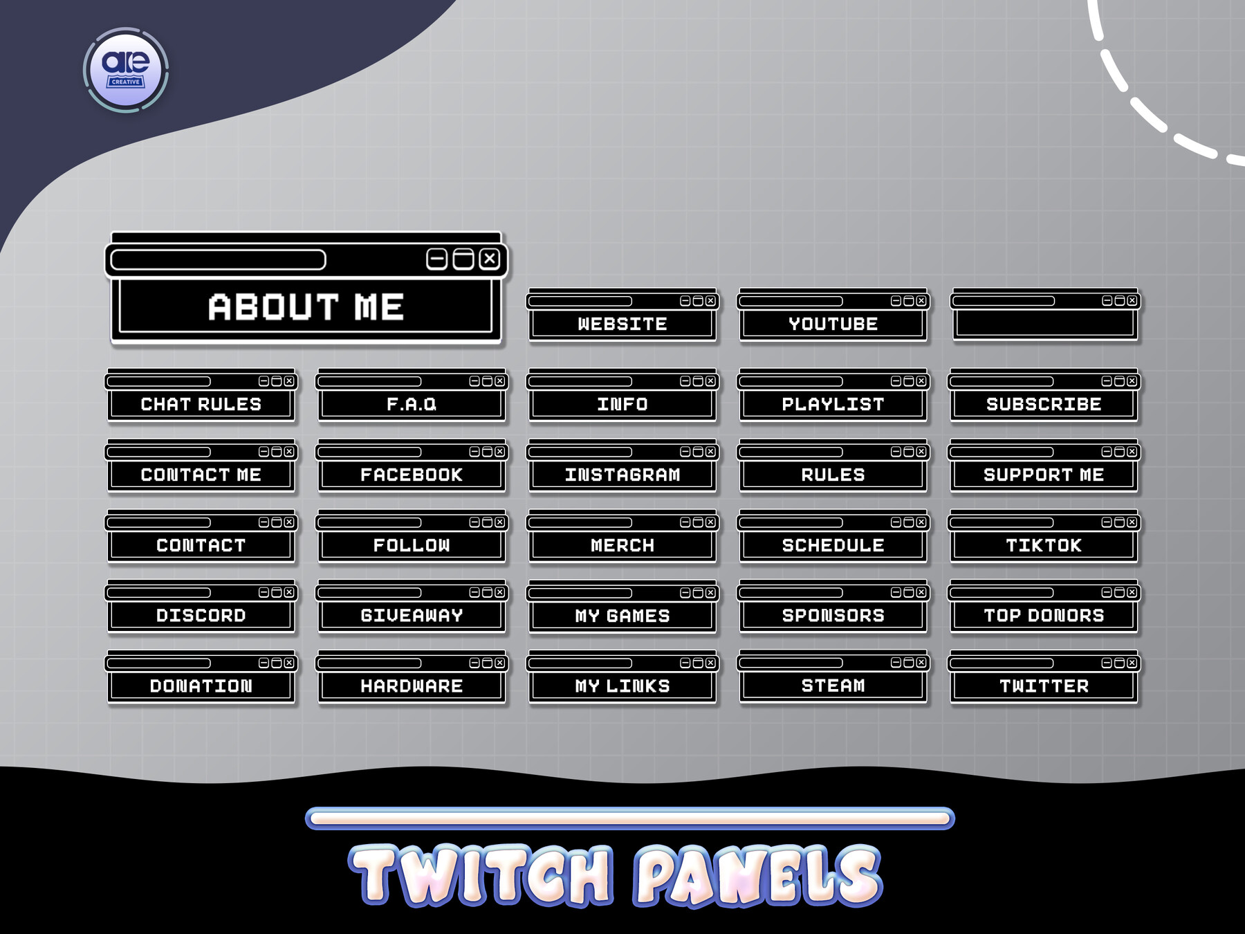 ArtStation - Animated Stream Package Overlay Black Pixels , Pixel ...