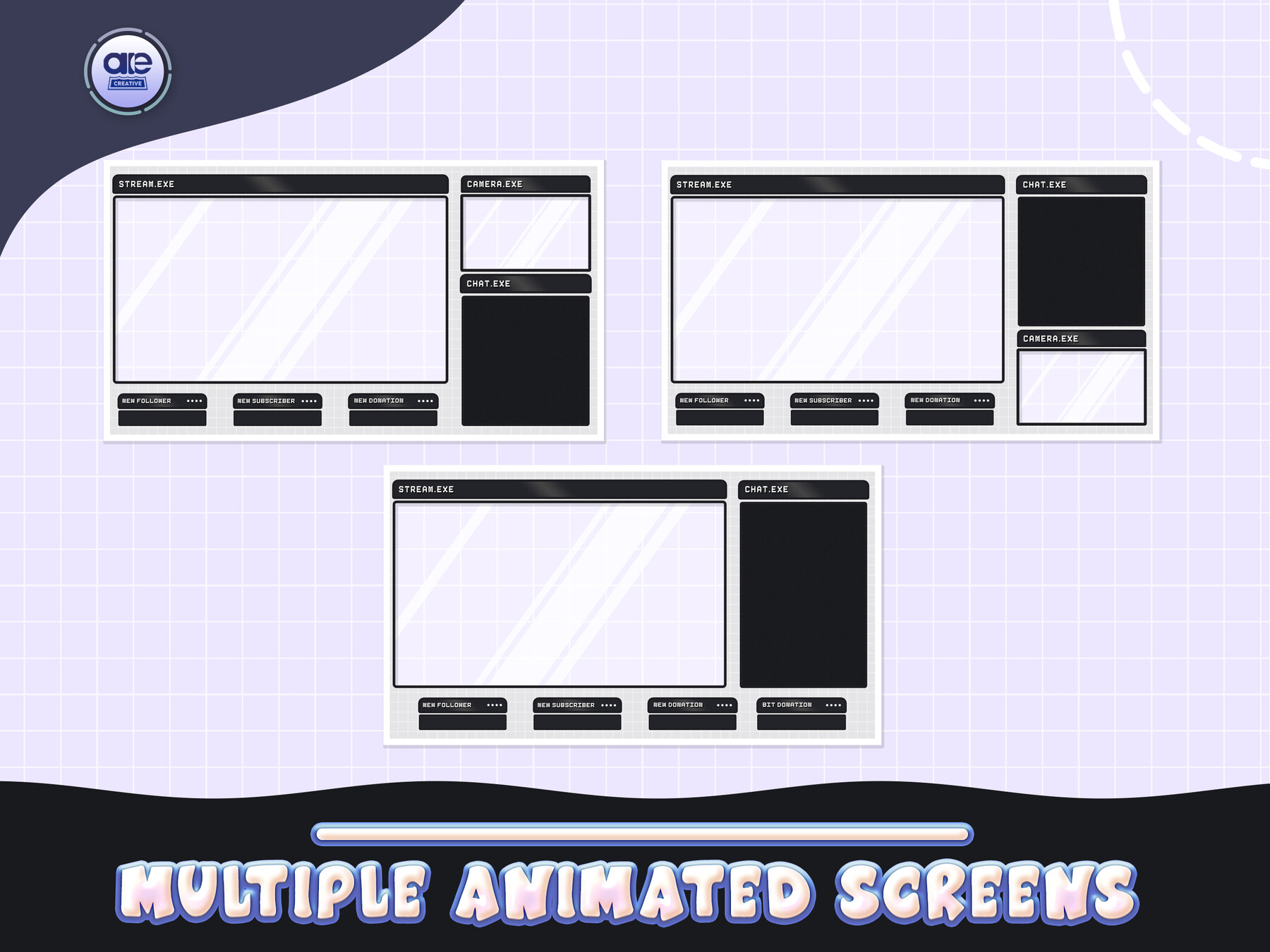 Artstation Black And White Twitch Overlay Package Kawaii Twitch Overlay Twitch Overlay Pixel