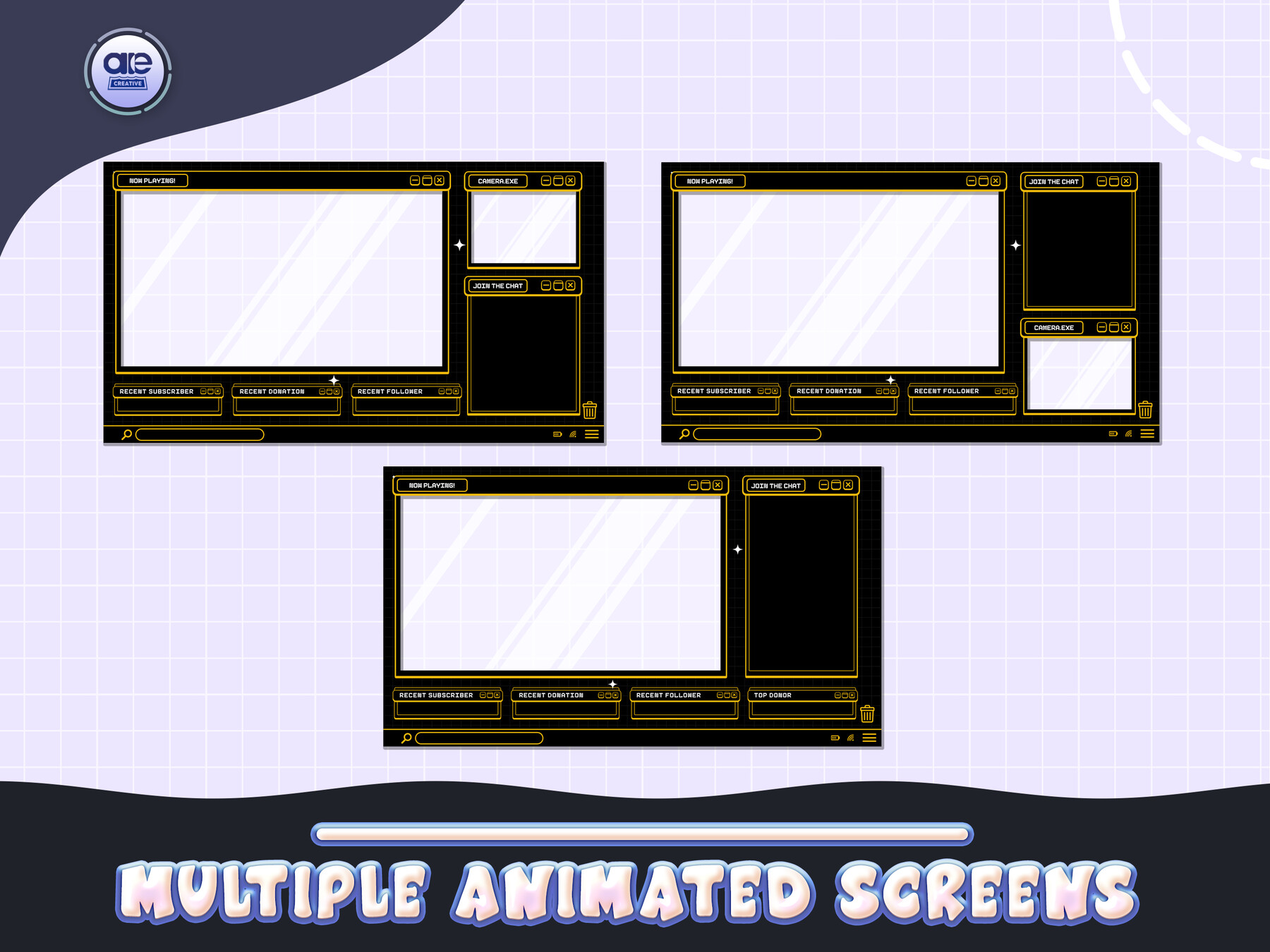 ArtStation - Animated Stream Package Overlay Yellow and Black, Stream ...