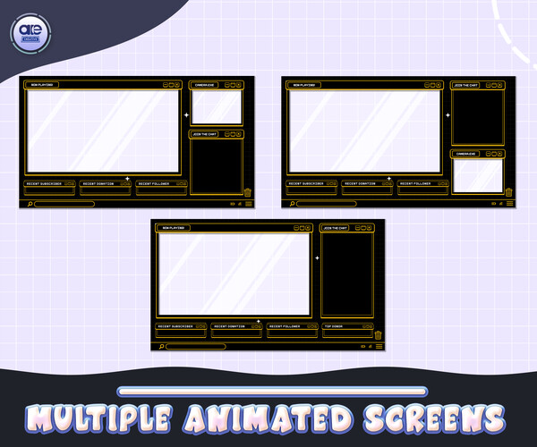 ArtStation - Animated Stream Package Overlay Yellow and Black, Stream ...