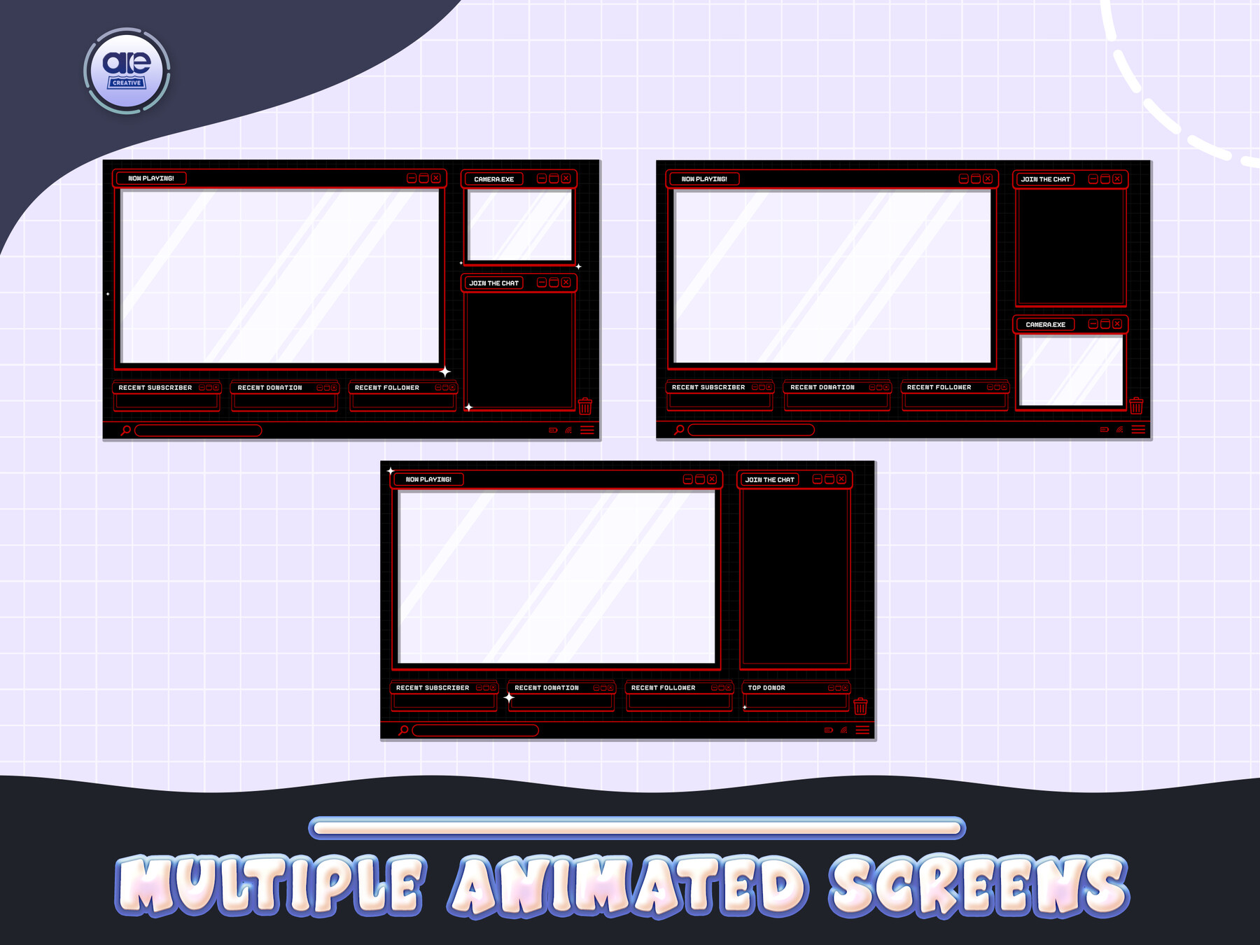 ArtStation - Animated Stream Package Overlay Black and Red Pixels ...