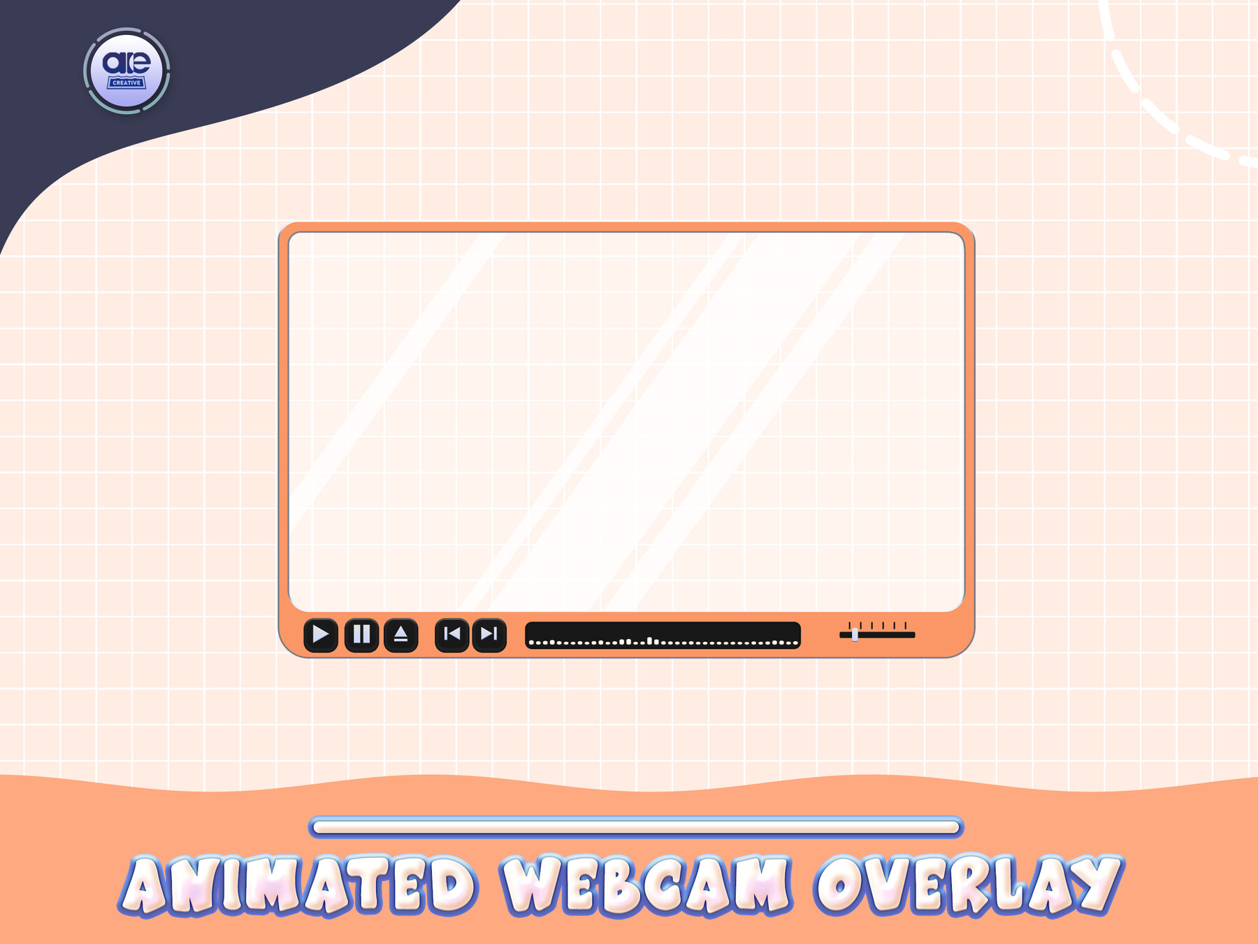 ArtStation - Animated Stream Overlay Package Pink Peach Aesthetic, Stream Scenes Animated ...