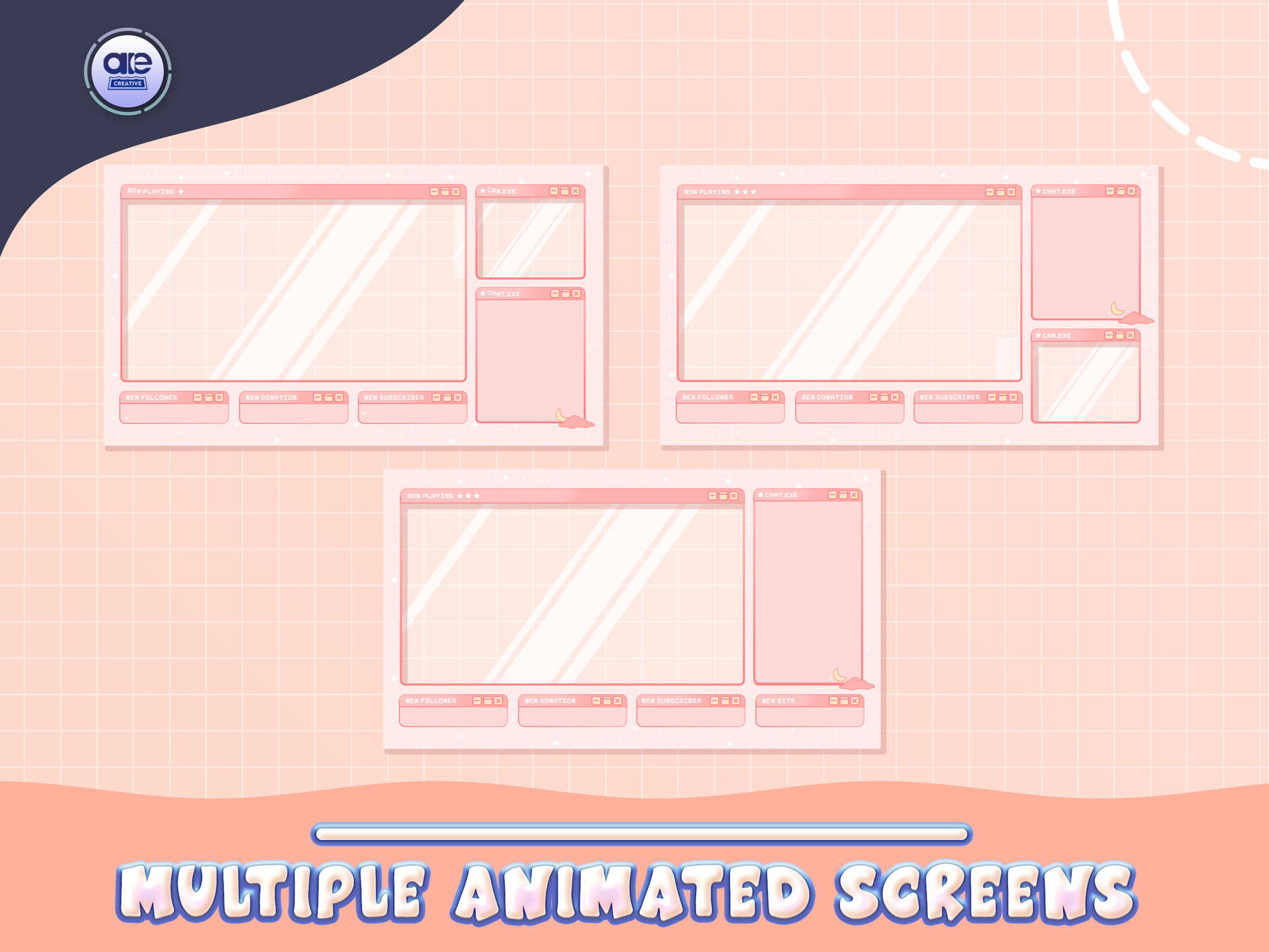 ArtStation - Animated Twitch Overlay Aesthetic Pixel Pink Peach ...