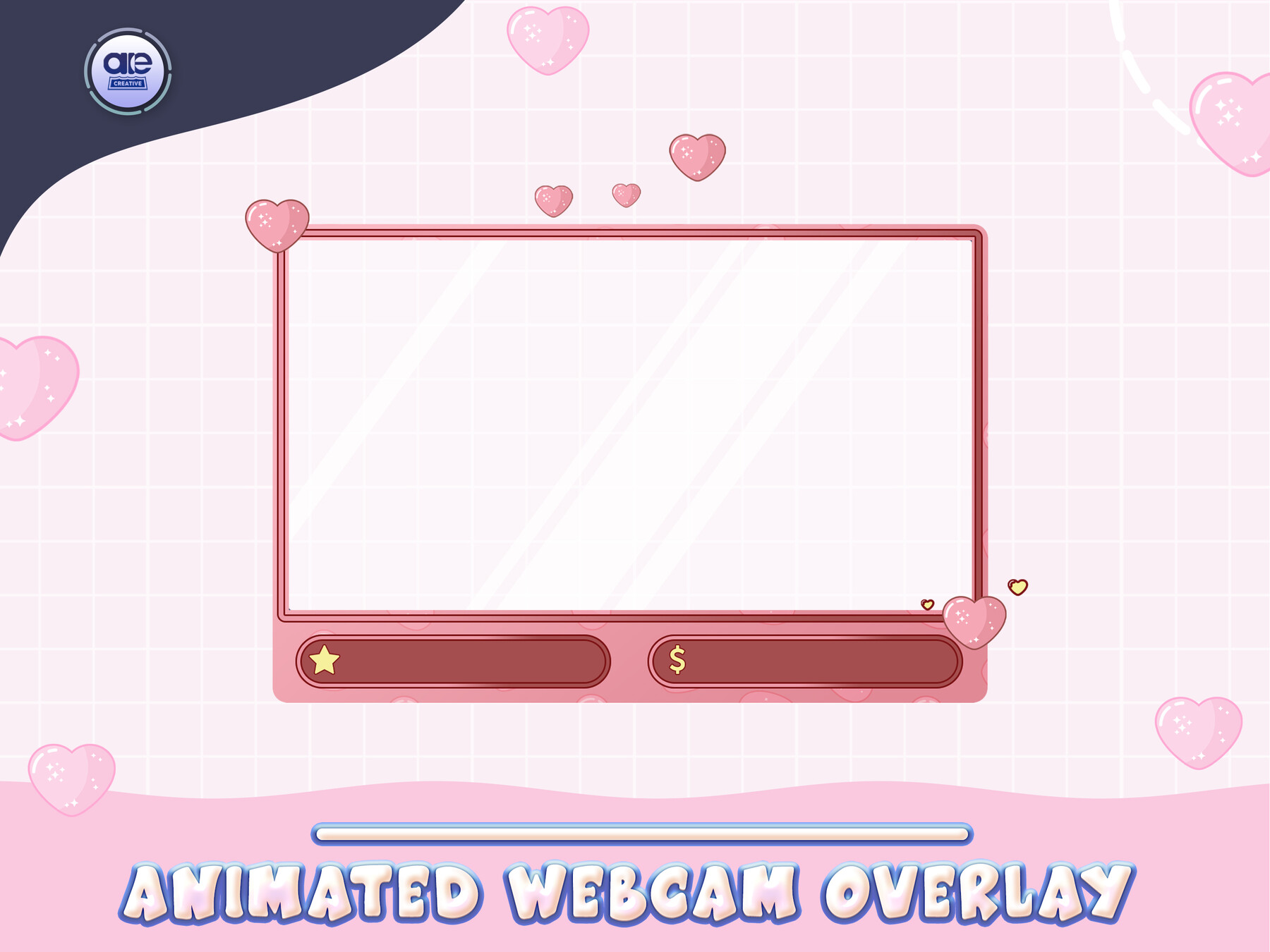 ArtStation - Animated Stream Package Overlay Pink Heart , Pink Stream ...
