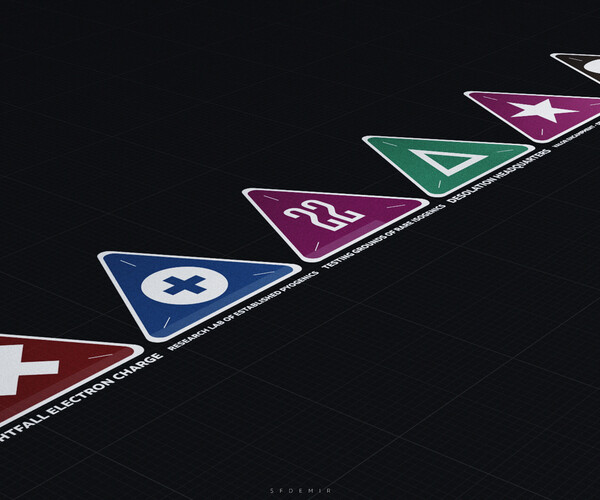 ArtStation - Sci-Fi Oxygen Triangle Decal Collection | Game Assets