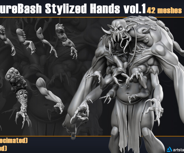 ArtStation - CreatureBash Stylized Hands Vol 1 | Resources