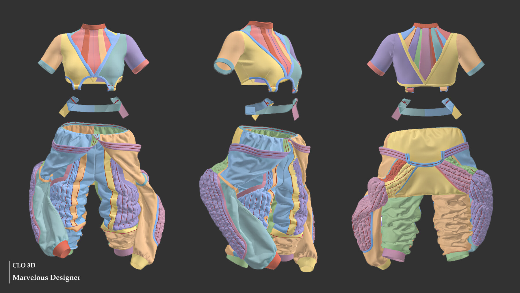 ArtStation - Female overalls outfit / Marvelous Designer/Clo3D project ...
