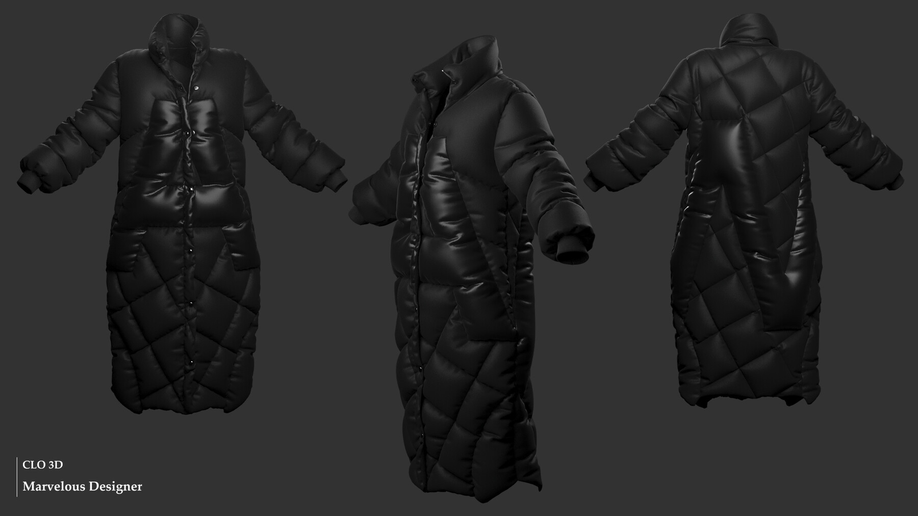 ArtStation - Female puffer coat / Marvelous Designer/Clo3D project file ...