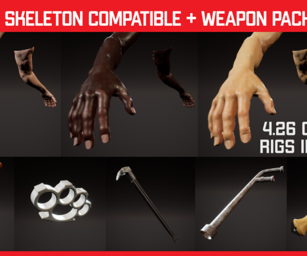 ArtStation - FPS arms +melee pack [Game Ready] | Game Assets